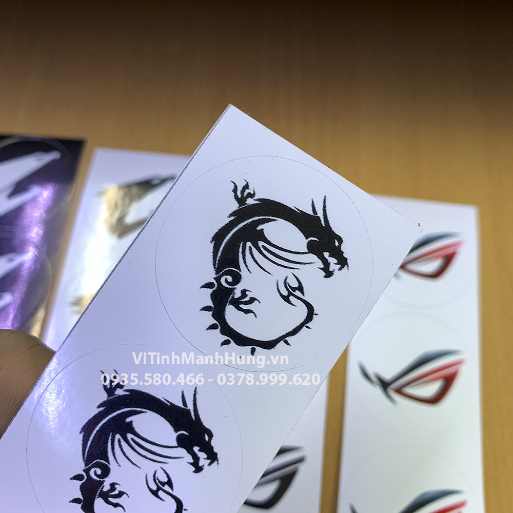 SG - Sticker tròn dán quạt - fan case, đường kính 3.5cm, logo Aorus ...